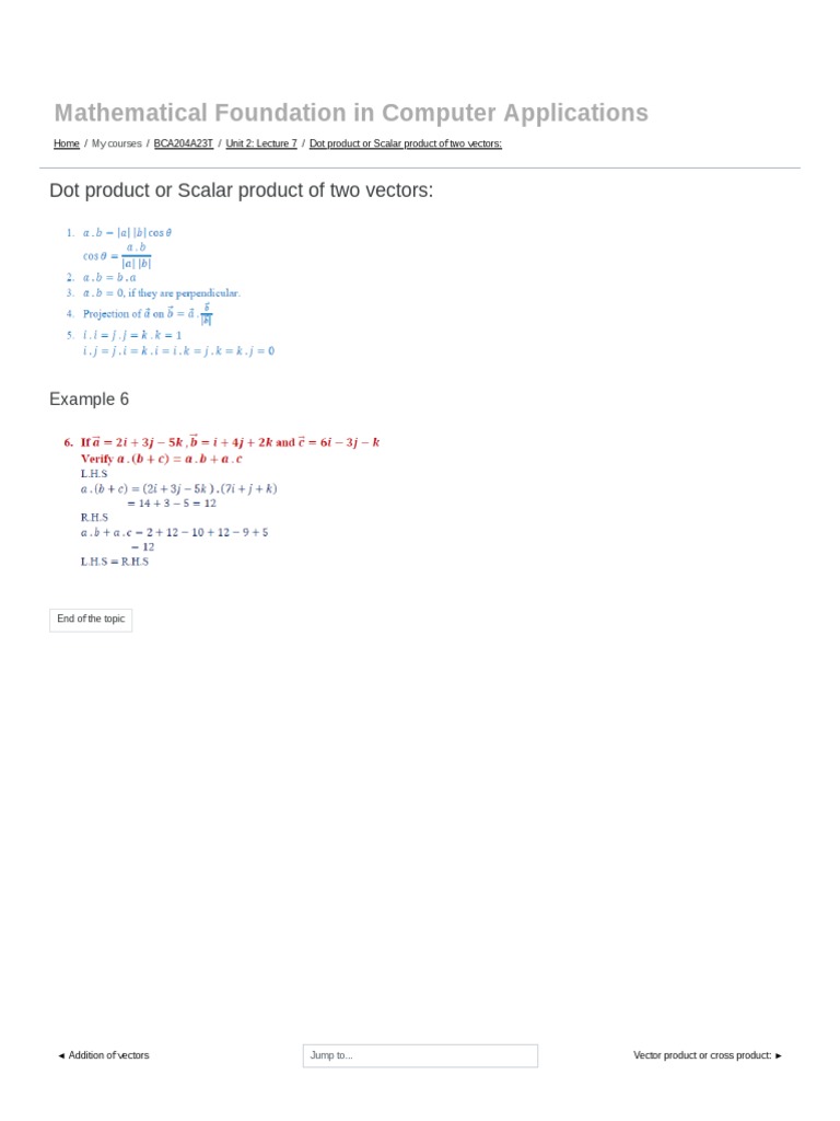 Vectors Dot Product Problem6 | PDF