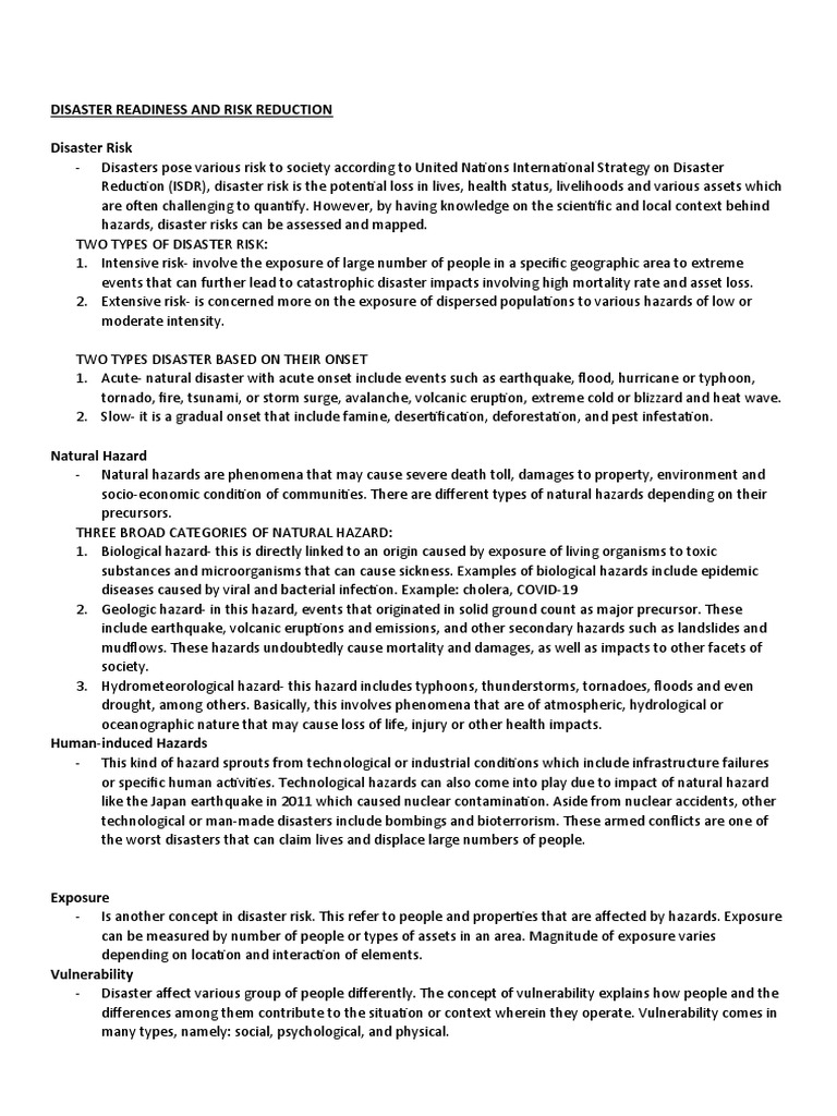 Assessing Disaster Risk Through Understanding Natural Hazards, Exposure ...