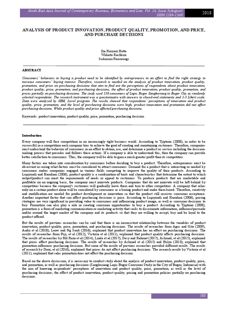 Impact of Product Factors on Purchases | PDF | Marketing | Pricing