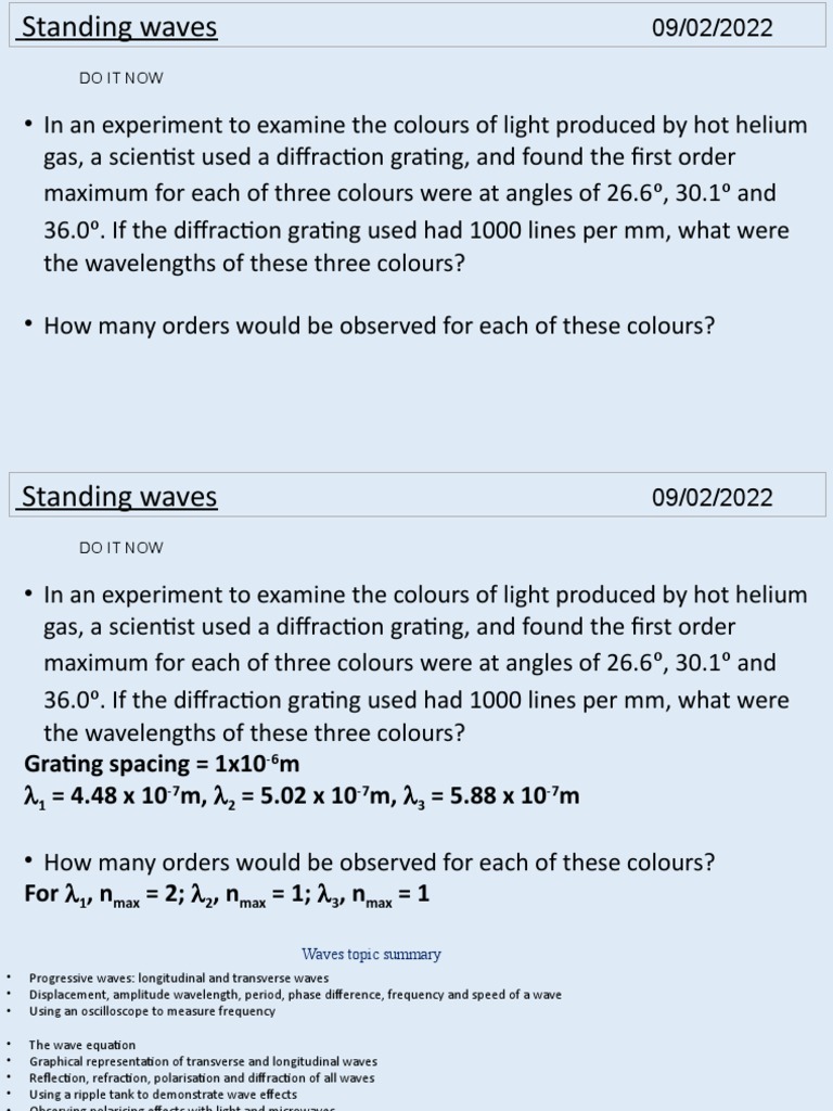 Standing Waves | PDF | Waves | Wavelength