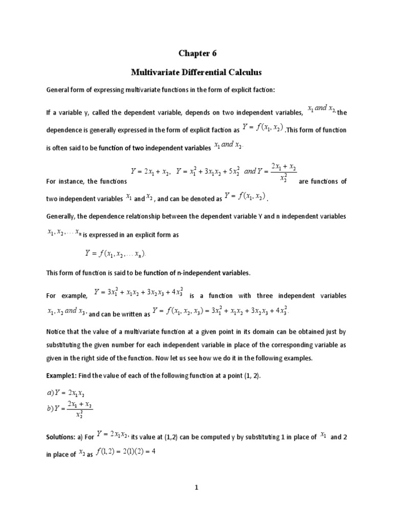 Partial Derivatives of Multivariate Functions | PDF | Derivative ...
