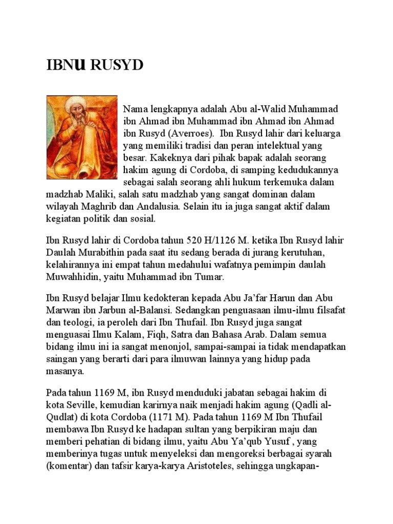 IBNu RUSYD | PDF | Sejarah | Agama & Spiritualitas
