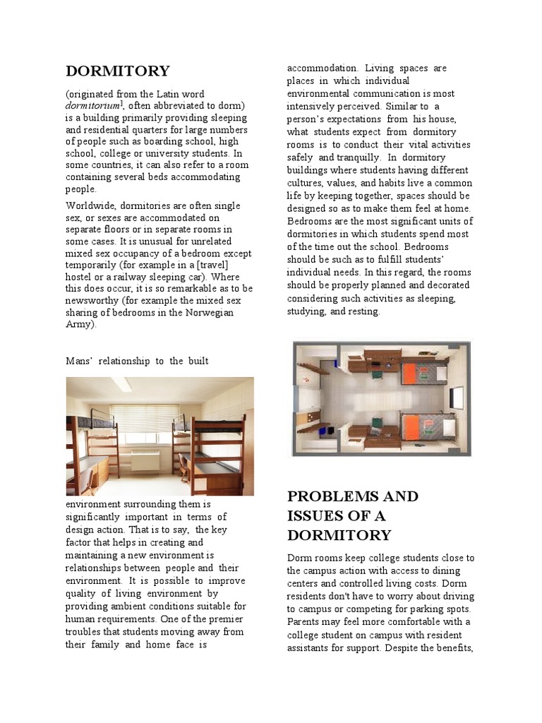 Dormitory: Dormitorium | PDF | Dormitory | Home