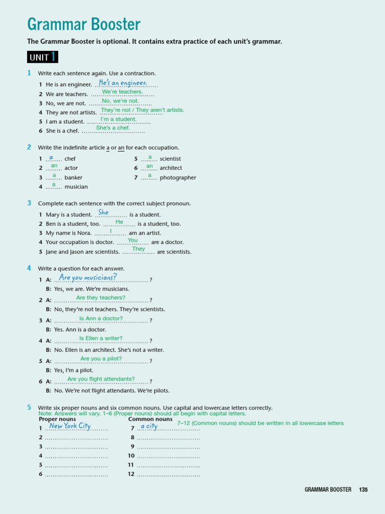 Grammar Booster: He's An Engineer | PDF | Language Mechanics | Linguistics