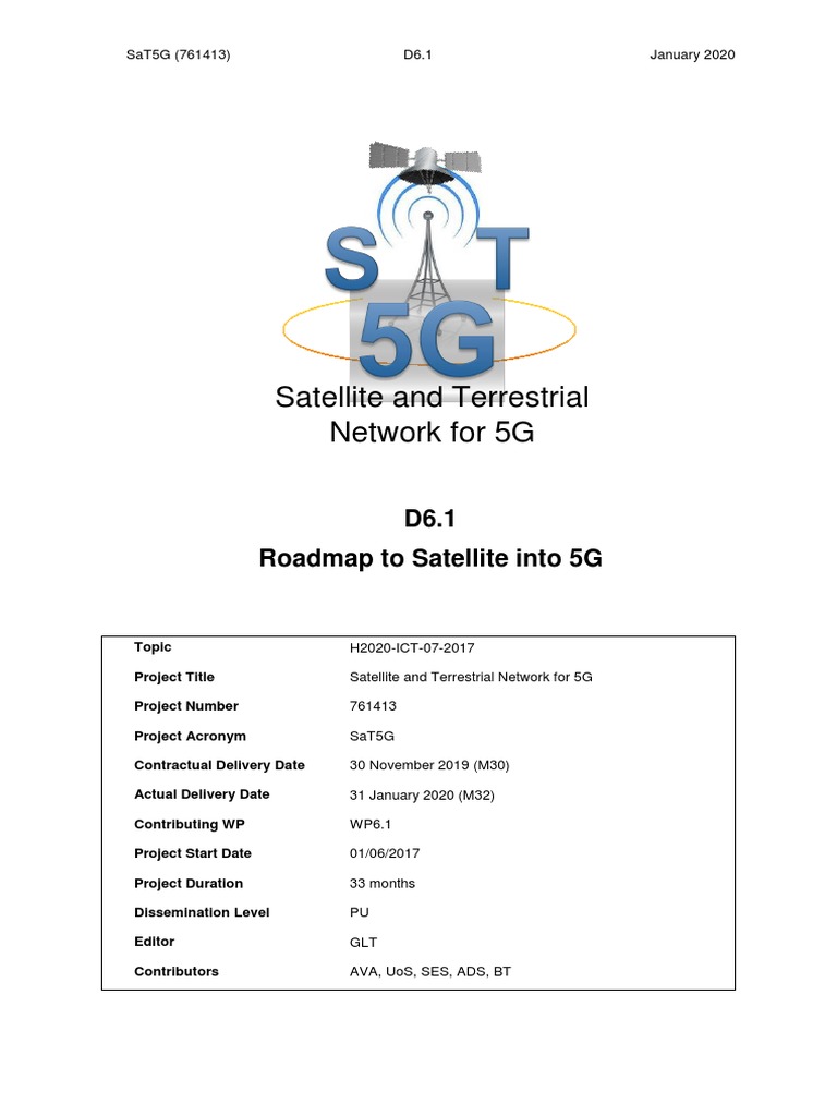 Deliverable - 25 - Roadmap For Satellite Into 5G | PDF | Computer ...