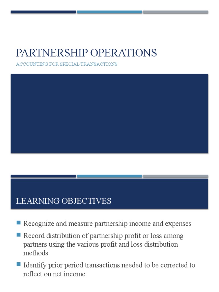 Partnership Operations: Accounting For Special Transactions | PDF ...