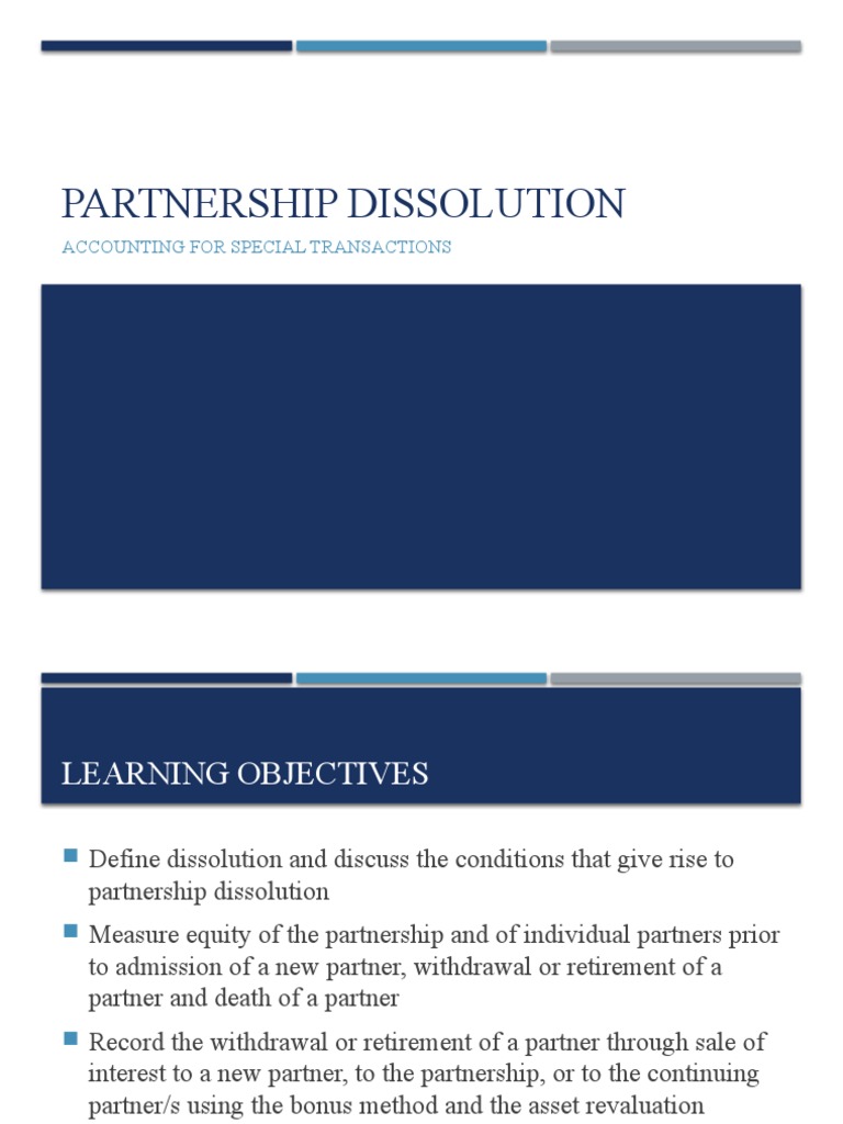 Partnership Dissolution: Accounting For Special Transactions | PDF ...