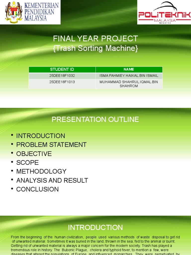 Final Year Project | PDF | Waste | Waste Management