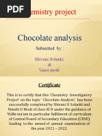 Best Chemistry Investigatory Project - Class XI & XII - Chocolate ...