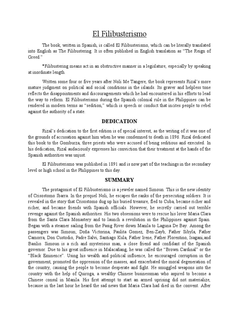 El Filibusterismo Handouts | PDF