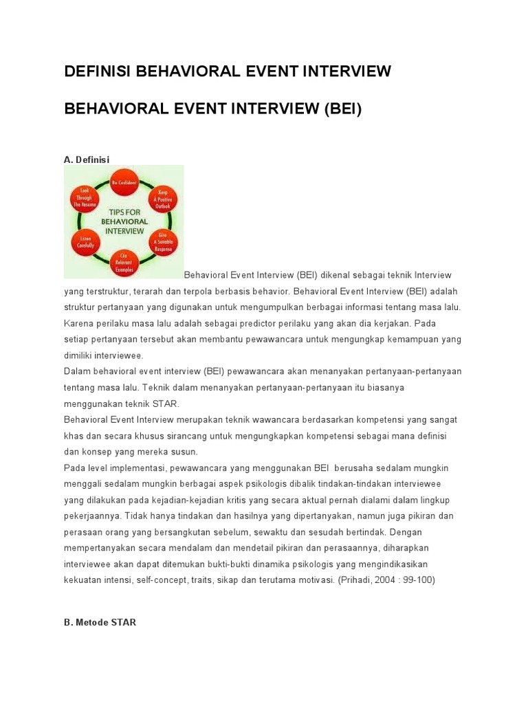 Definisi Behavioral Event Interview | PDF