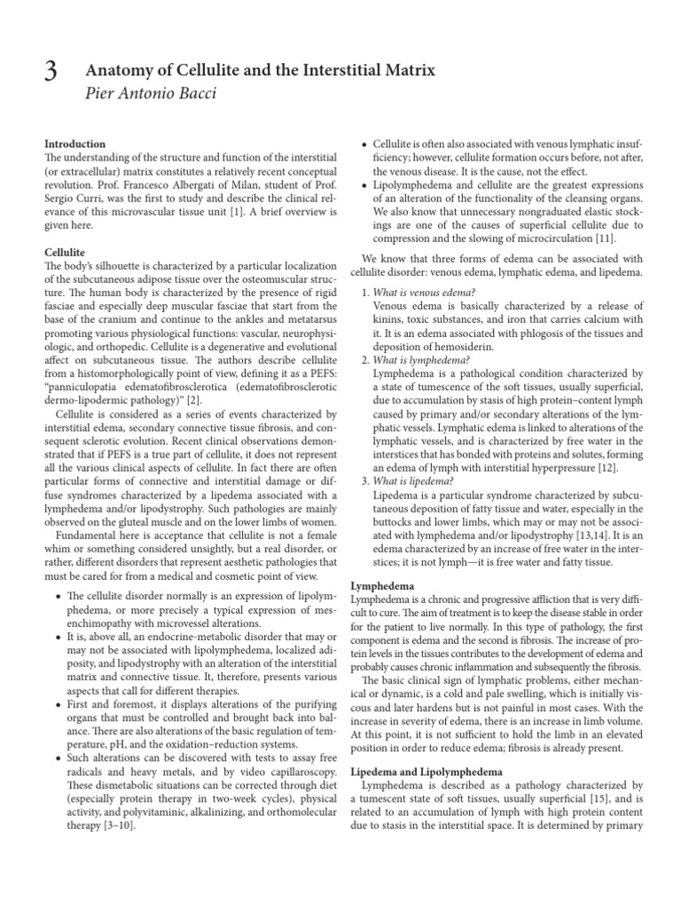 Understanding Cellulite and Edema | PDF | Edema | Extracellular Matrix