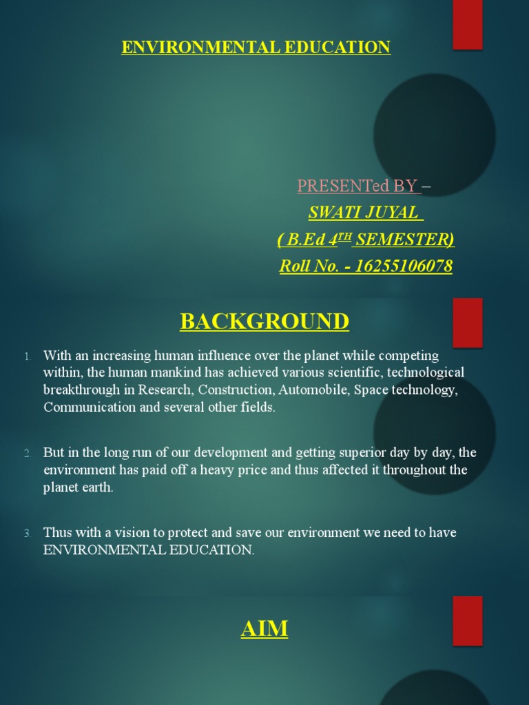 Environmental Education: Presented by | PDF | Natural Environment ...