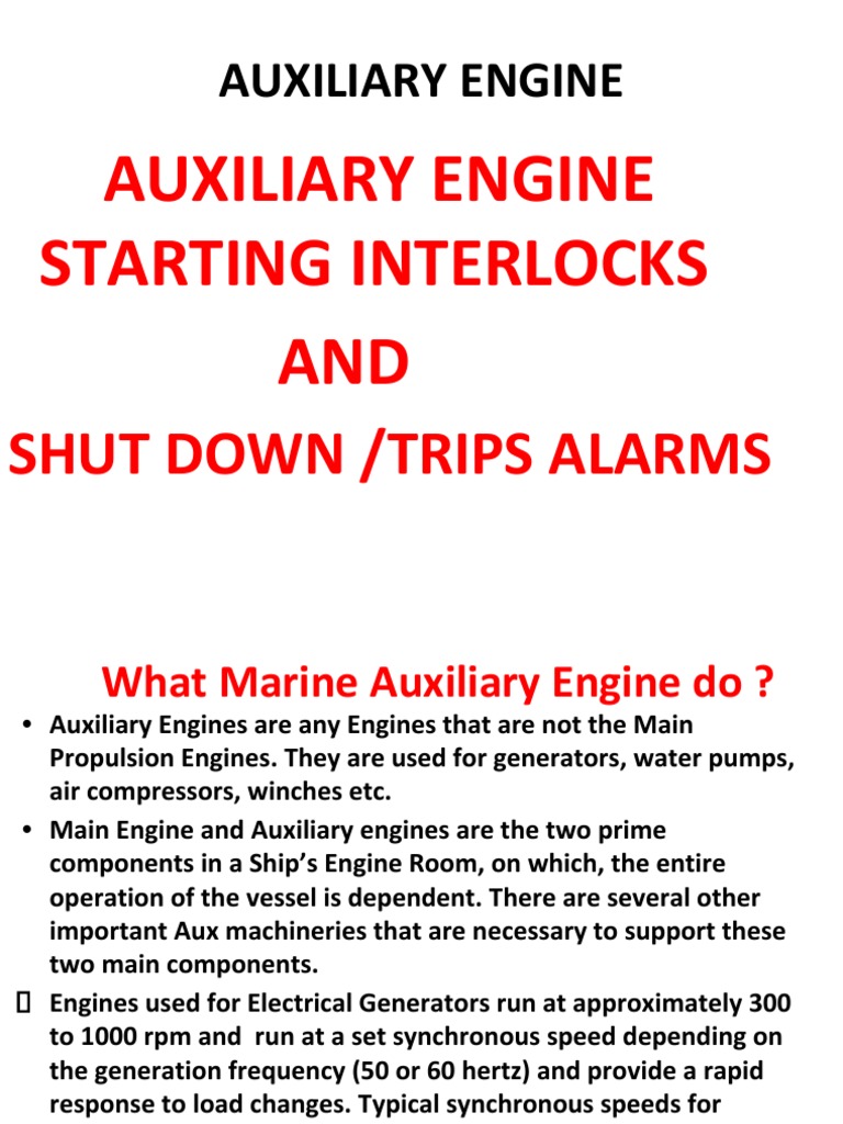 Auxiliary Engine Interlocks | PDF | Diesel Engine | Piston