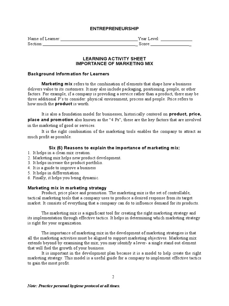 Importance of Marketing Mix Strategies | PDF | Marketing | Marketing ...