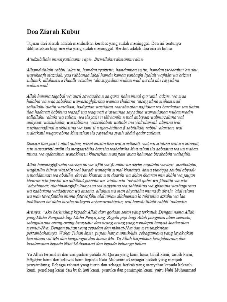 Doa Ziarah Kubur | PDF
