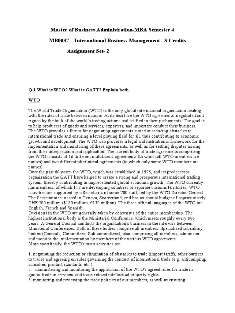 Master of Business Administration-MBA Semester 4 MB0037 - International ...