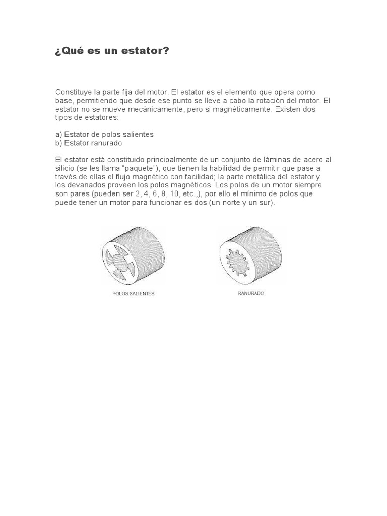 Estator y Rotor: Partes y Funciones | PDF