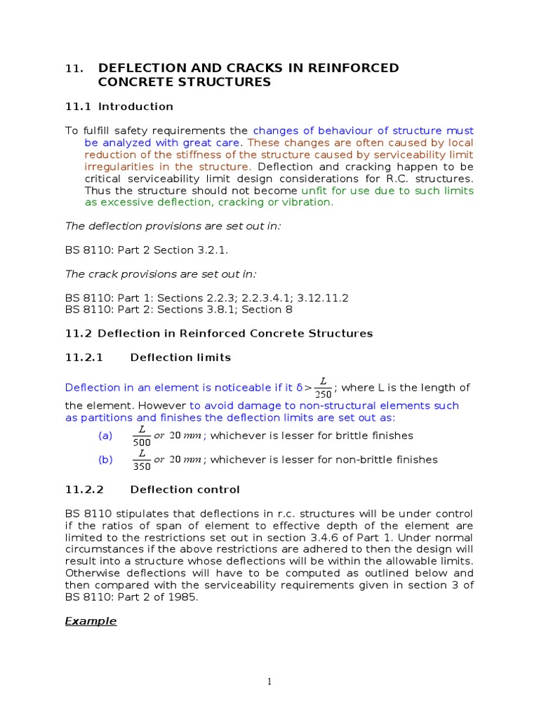 Deflection and Cracks in Reinforced Concrete Structures | Download Free ...