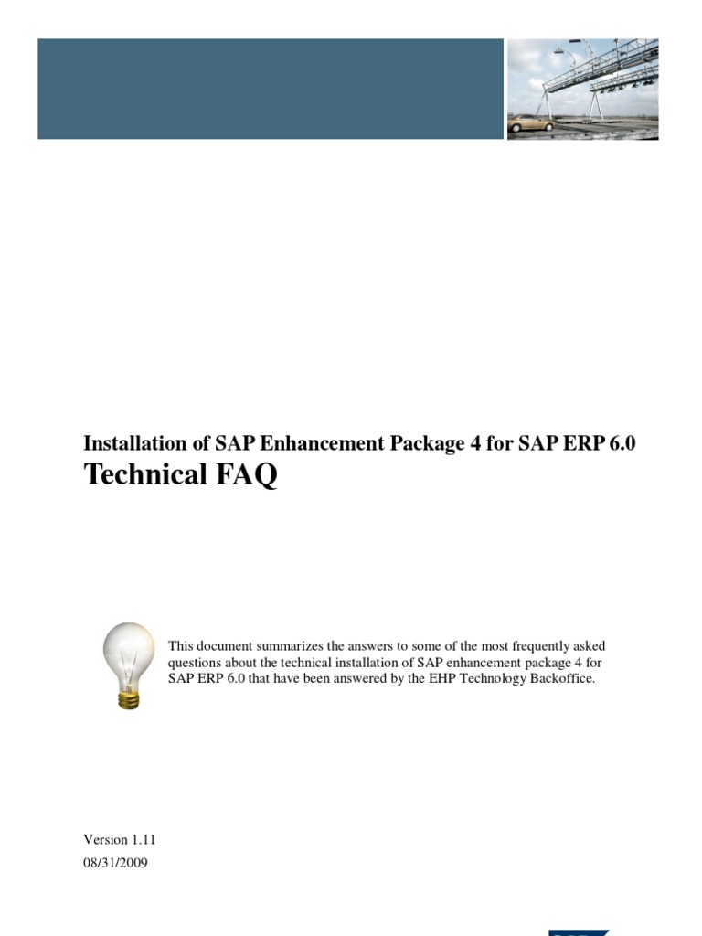 SAP Enhancement Package 4 For SAP ERP 6.0 - Technical FAQ | PDF | Enterprise Resource Planning ...