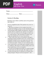 Pearson English Test Level 1 Practice | PDF