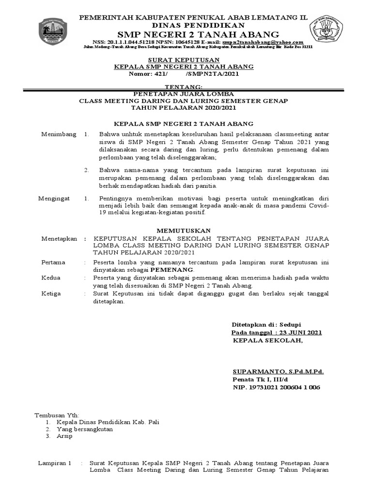 SK Juara Lomba Claasmeeting | PDF