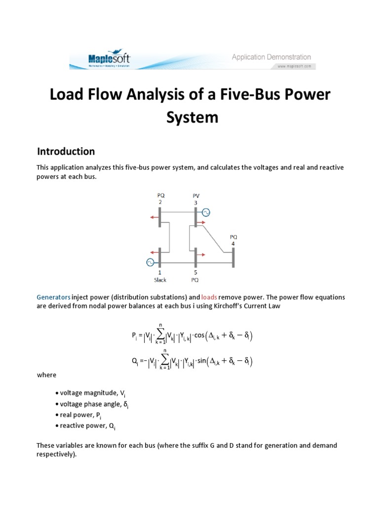 Load Flow Analysis of Five-Bus System | PDF | Electrical Engineering ...