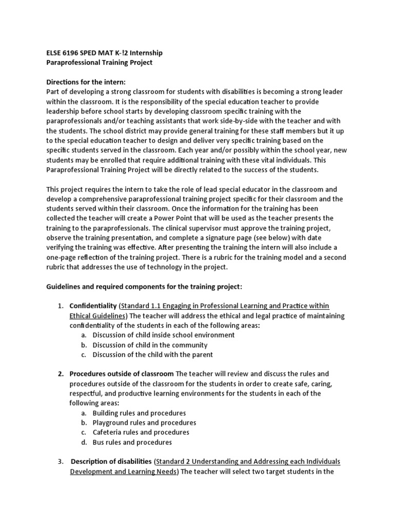 Special Ed Paraprofessional Guide | PDF | Special Education | Teachers