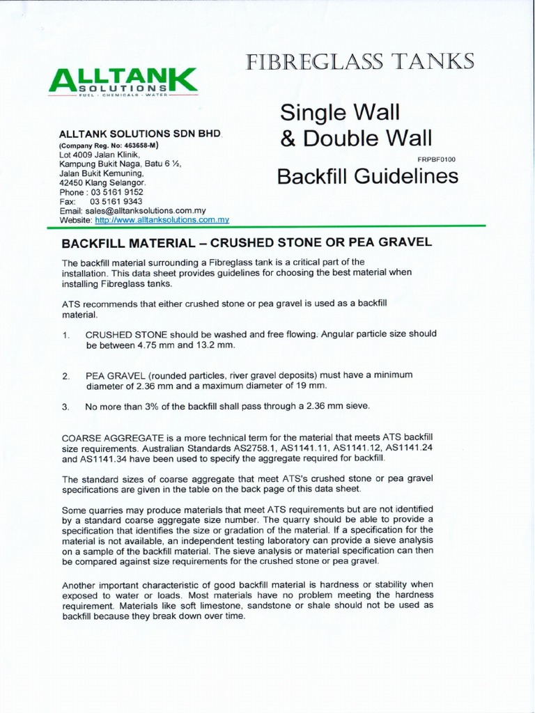 Backfill Materials DWFRP | PDF