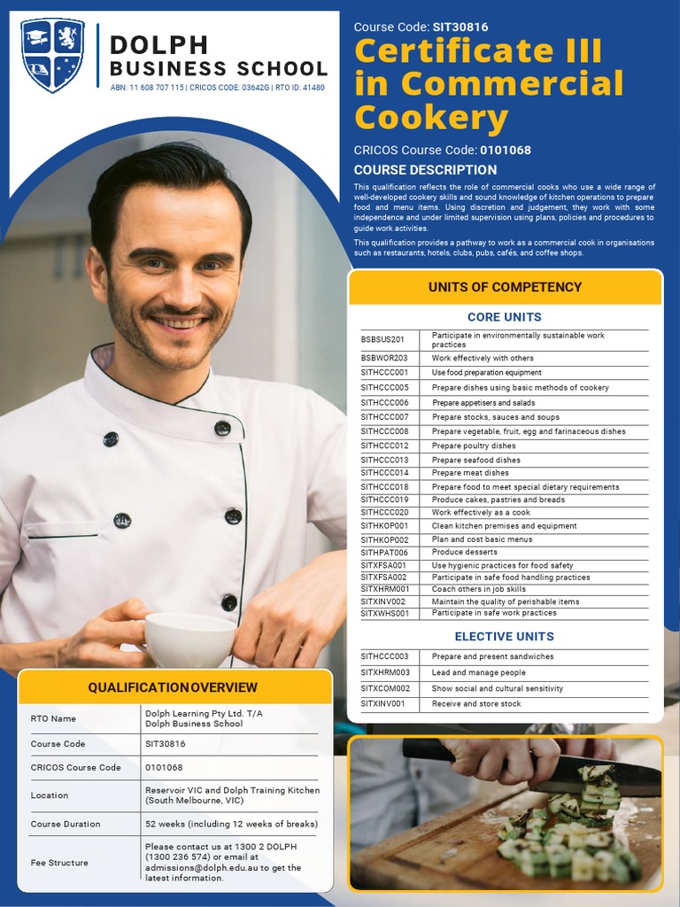 Dolph FLYER SIT30816 Certificate III in Commercial Cookery - Final ...