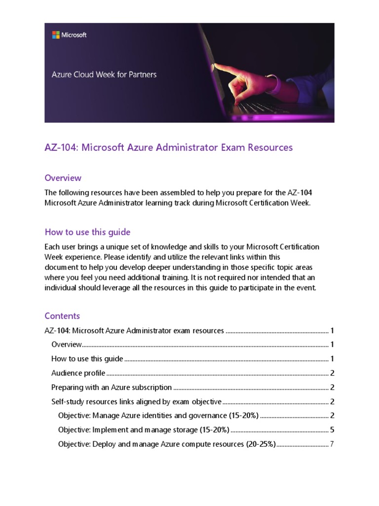 AZ-104 Study Guide | PDF | Microsoft Azure | Active Directory
