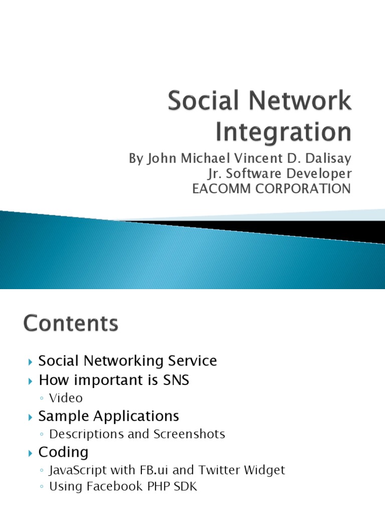 Social Network Integration | PDF | Social Networking Service | Facebook