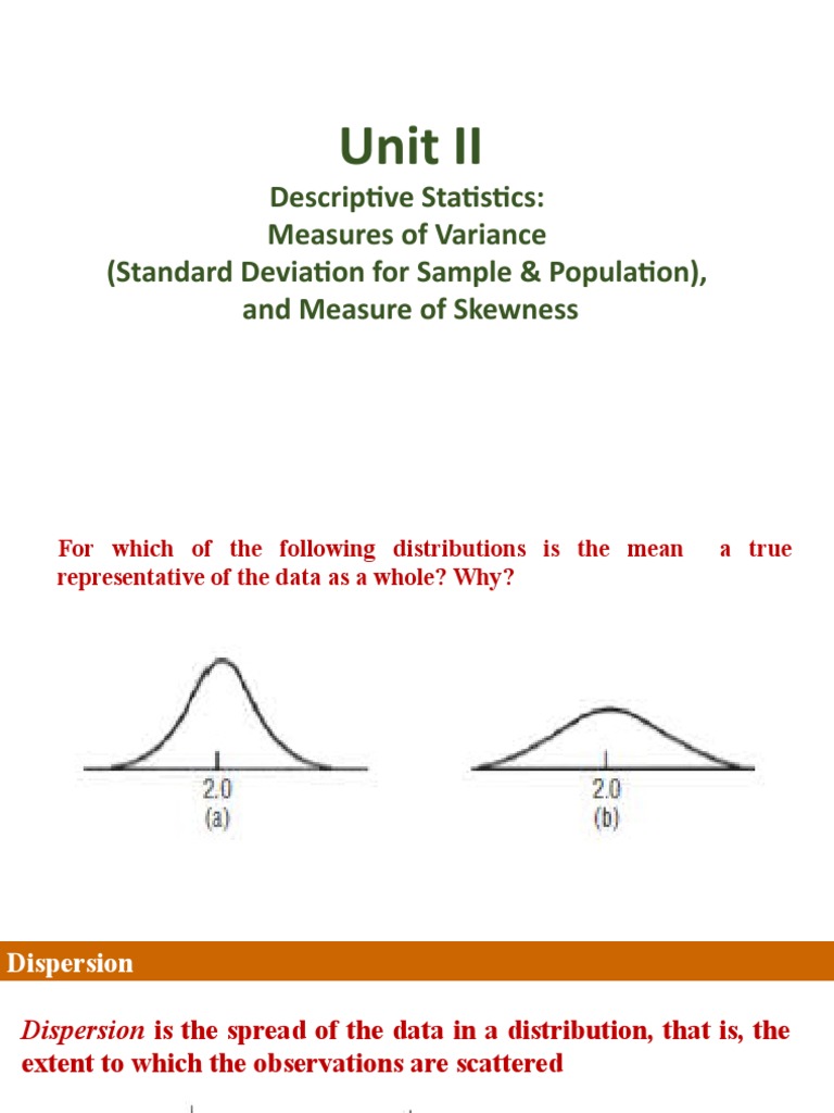 Unit II | PDF | Standard Deviation | Coefficient Of Variation