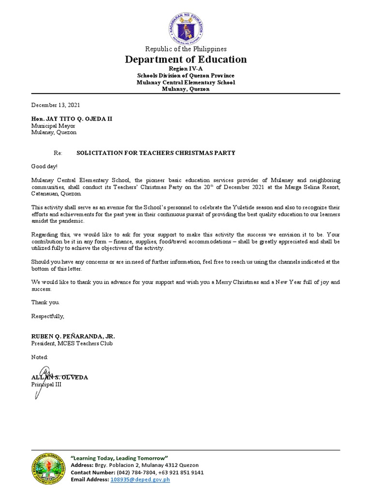 Christmas Party Solicitation | PDF