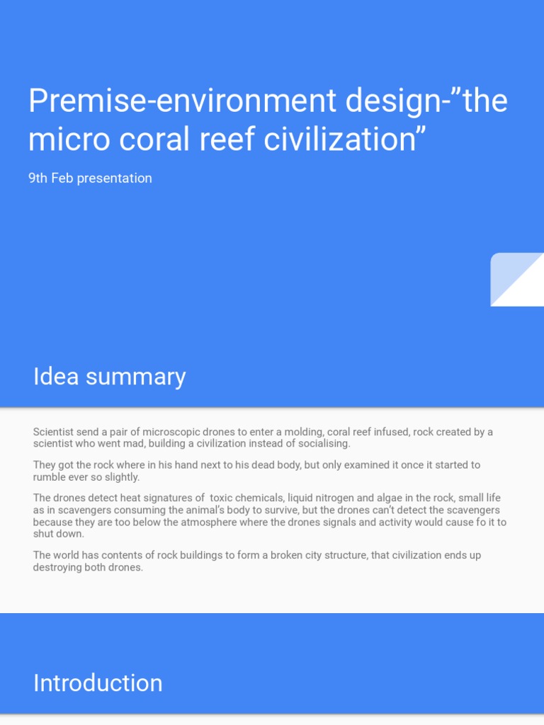 Premise-Environment Design-"The Micro Coral Reef Civilization" | PDF ...