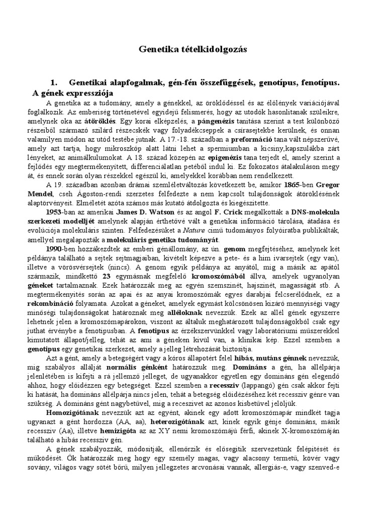 Genetika-T Telkidolgoz S | PDF