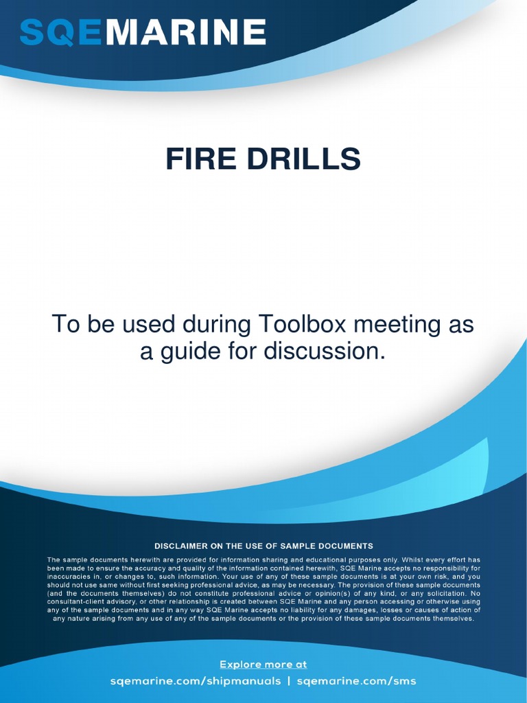 Fire Drill Toolbox Meeting Guide | PDF