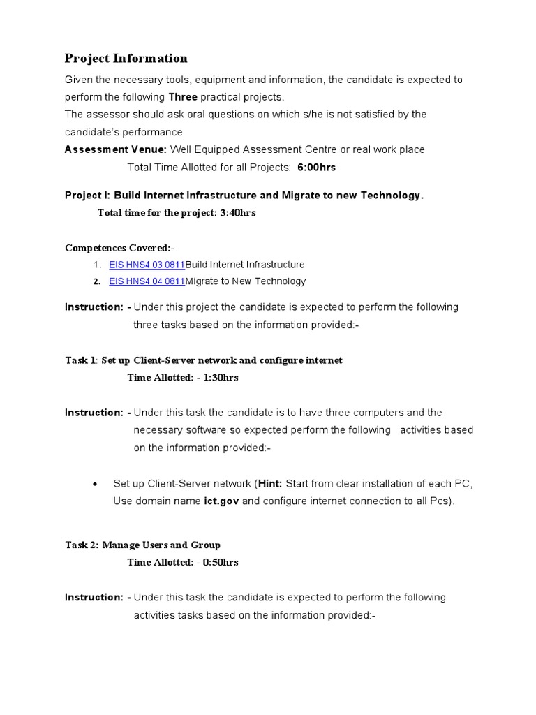 Project Information: 1. Build Internet Infrastructure Migrate To New ...