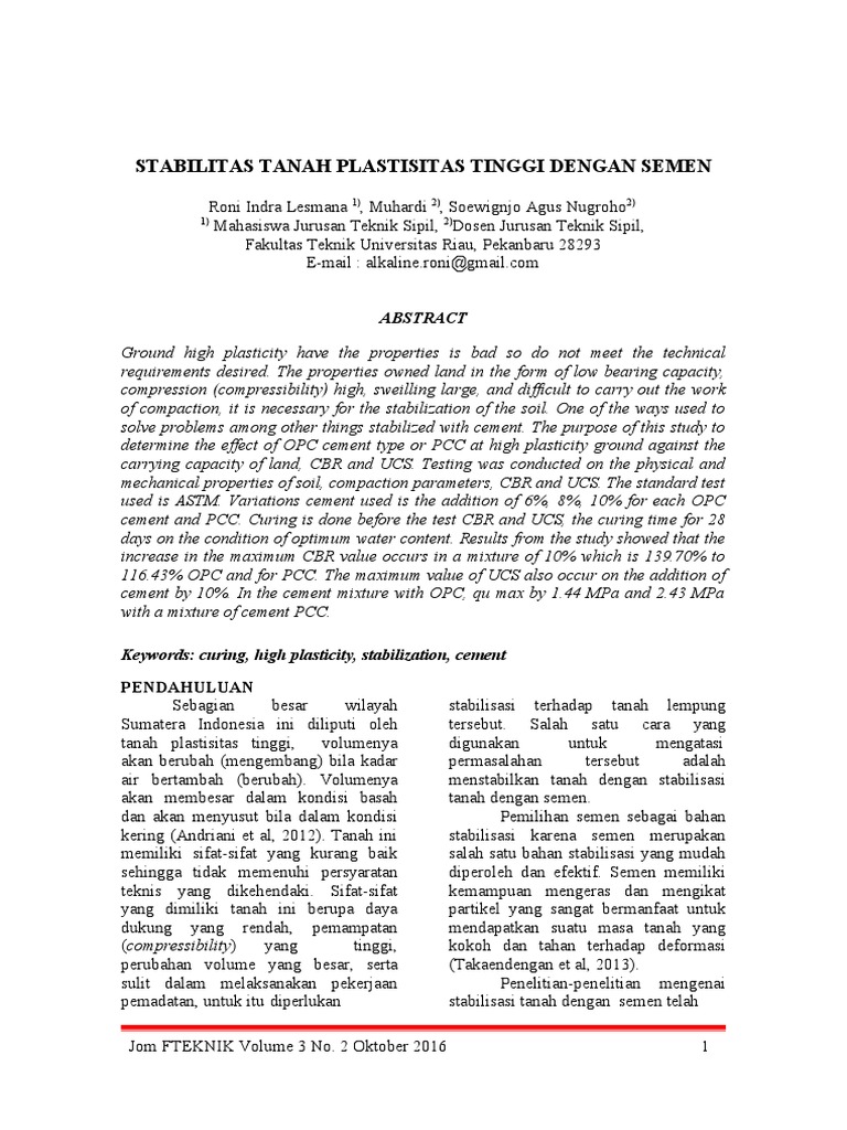 Stabilisasi Tanah Menggunakan Semen-Dikonversi | PDF