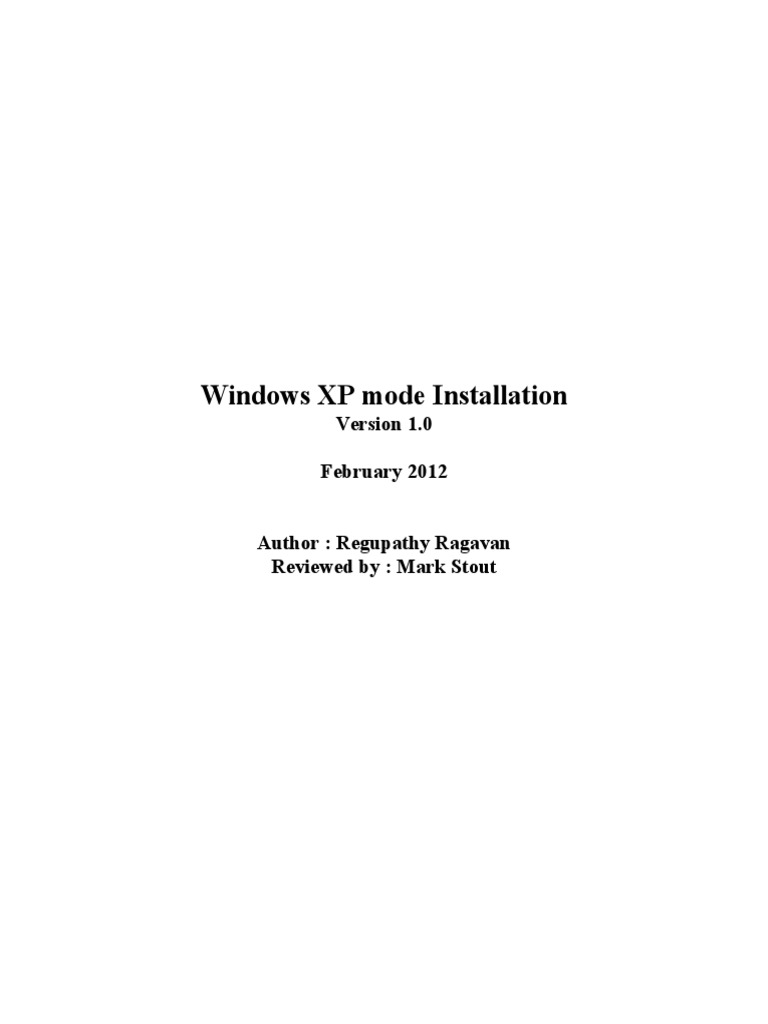 Windows XP Mode Setup Guide | PDF | Microsoft Windows | Windows Xp