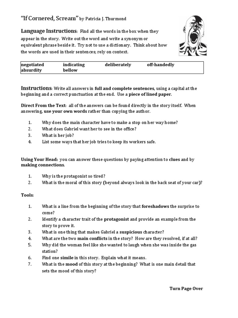 If Cornered, Scream Questions | PDF | Linguistics