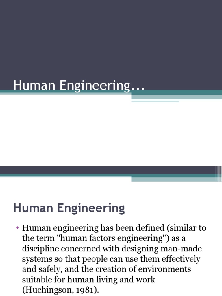 Understanding Human Engineering Concepts | PDF | Human Factors And ...