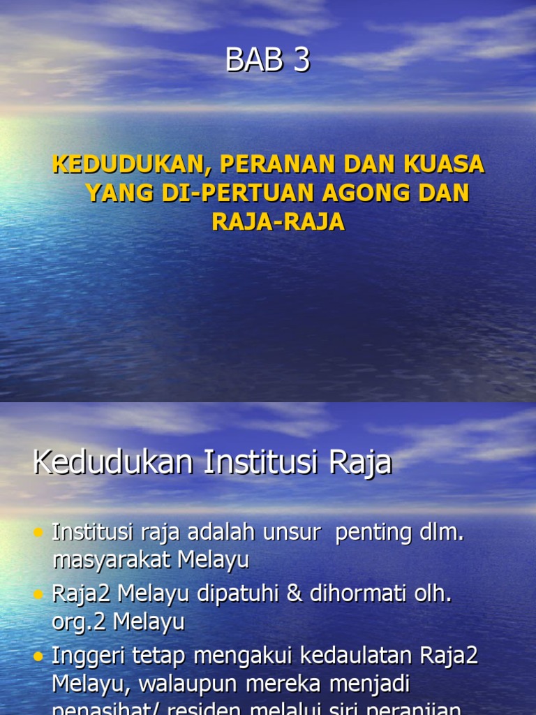 03 Kedudukan, Peranan Dan Kuasa Yang Di-Pertuan Agong Dan Raja-Raja | PDF