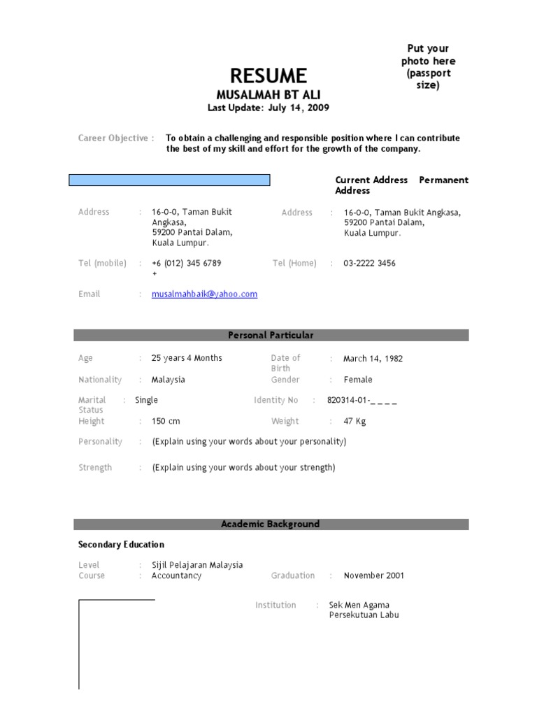 Contoh Resume Terbaik | PDF | Business
