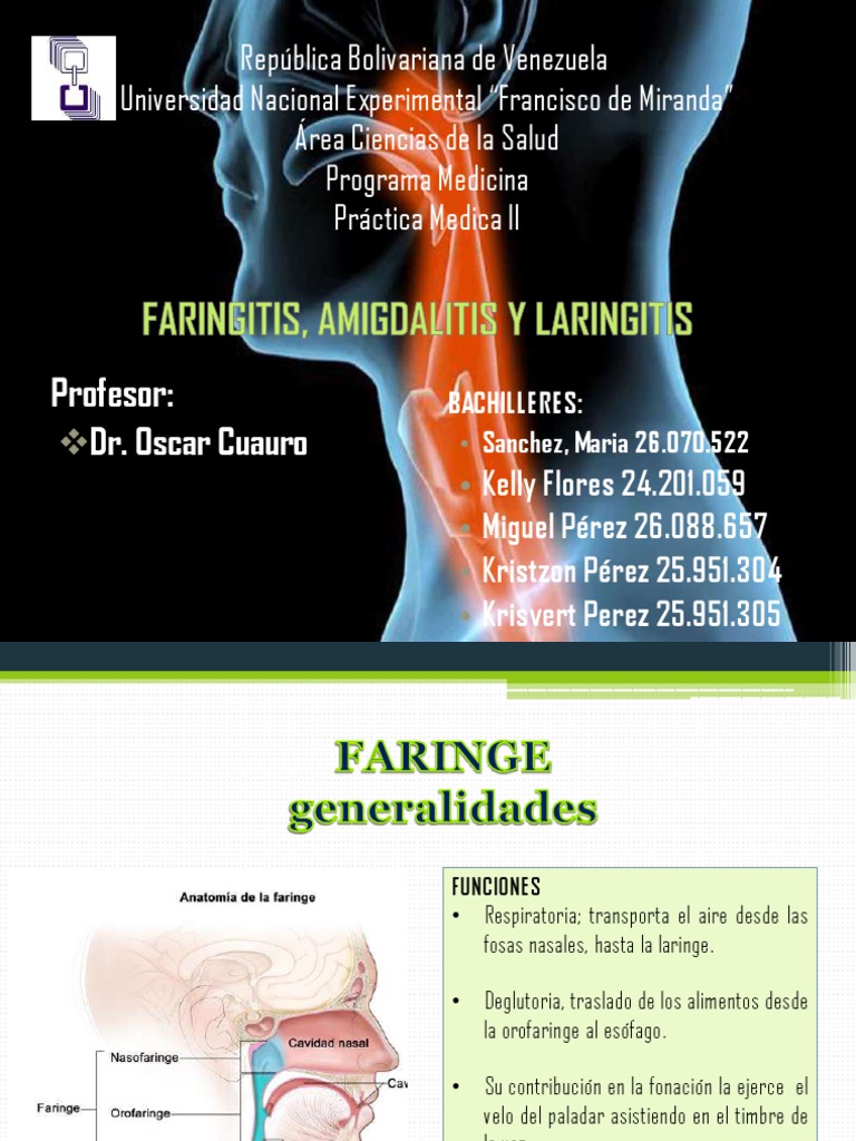 Faringitis, Amigdalitis y Laringitis | PDF | Influenza | Tos