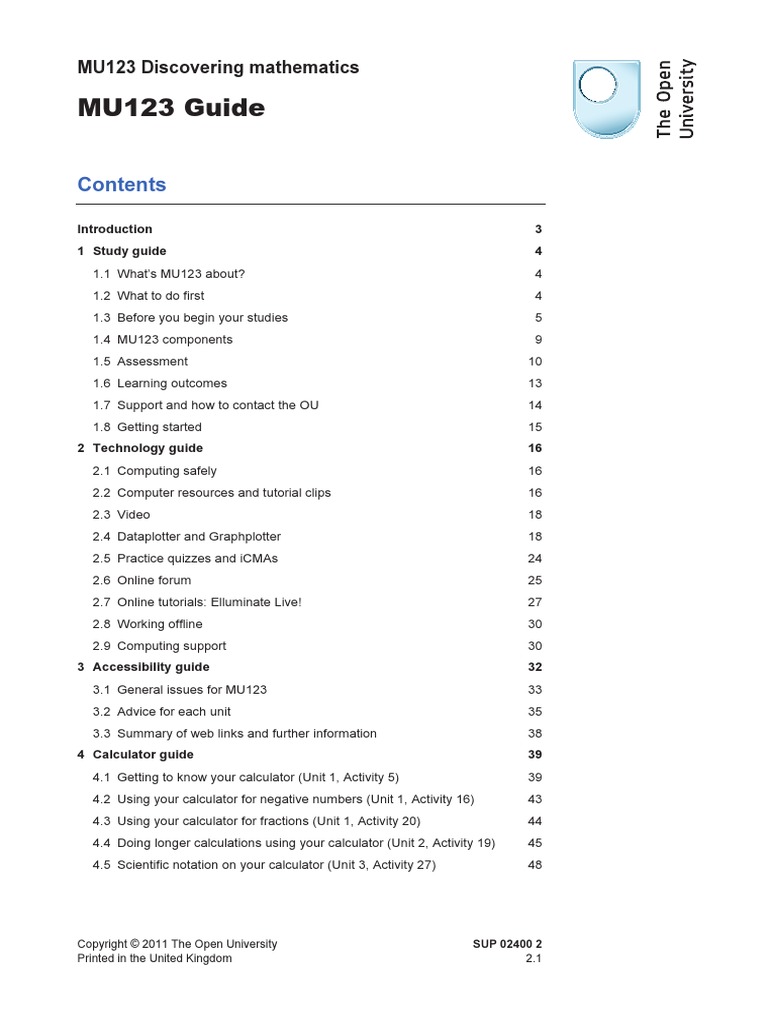 MU123 Guide | PDF | Mathematics | Internet & Web