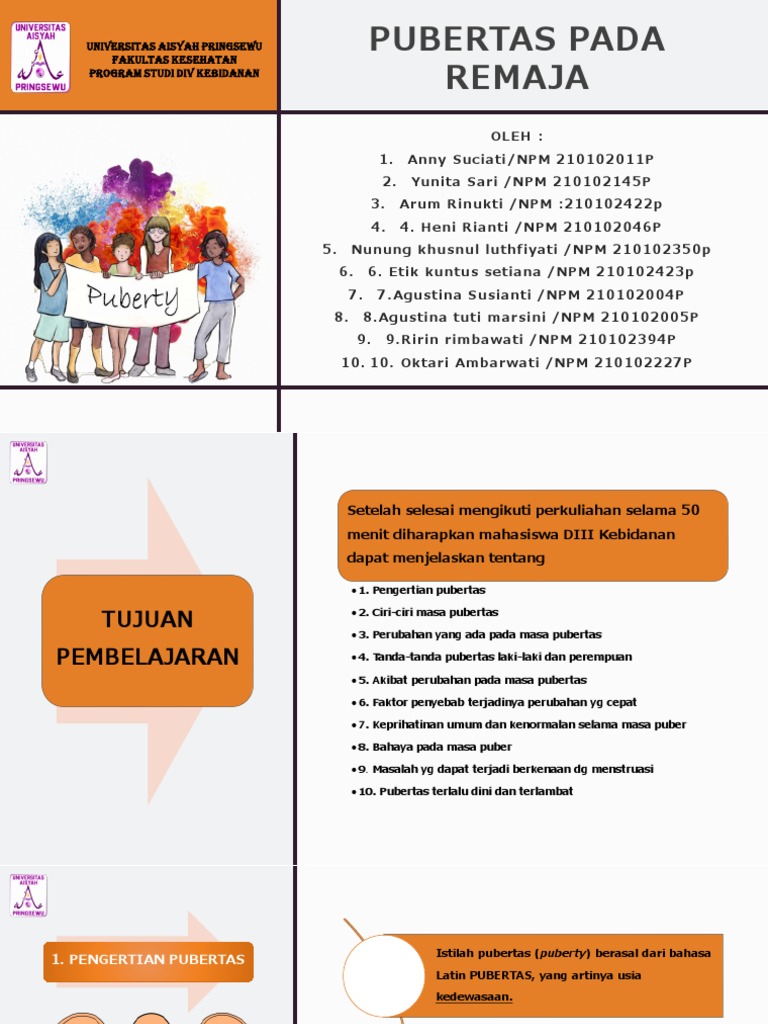 Pubertas Pada Remaja: Universitas Aisyah Pringsewu Fakultas Kesehatan Program Studi Div ...