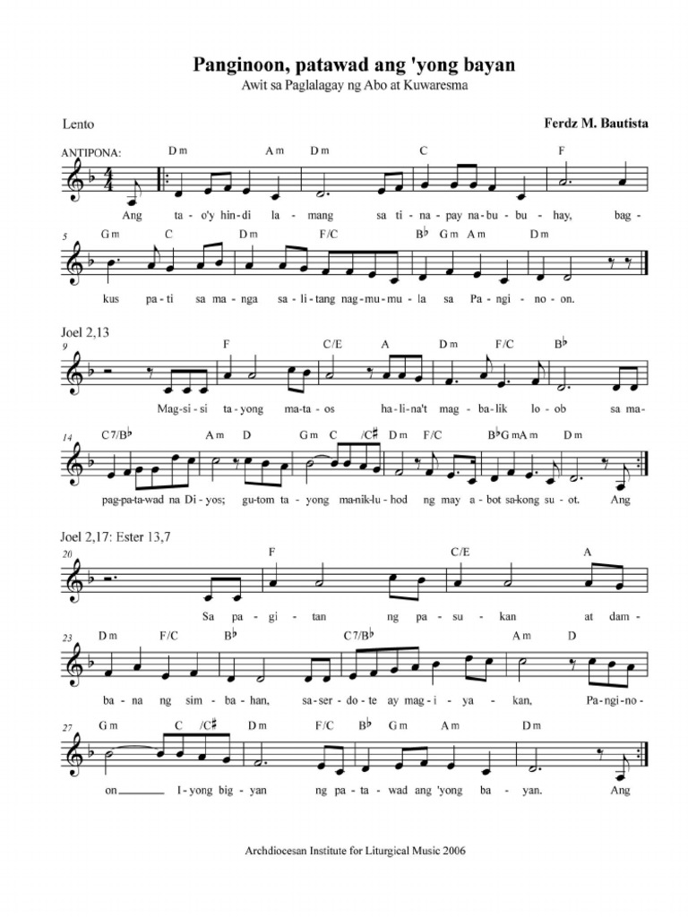 Panginoon, Patawad Ang 'Yong Bayan | PDF