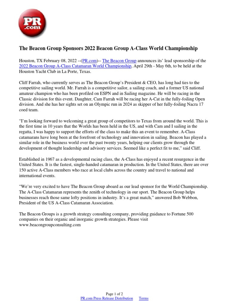 Sailing Championship Sponsored by Beacon | PDF | Sailing (Sport ...