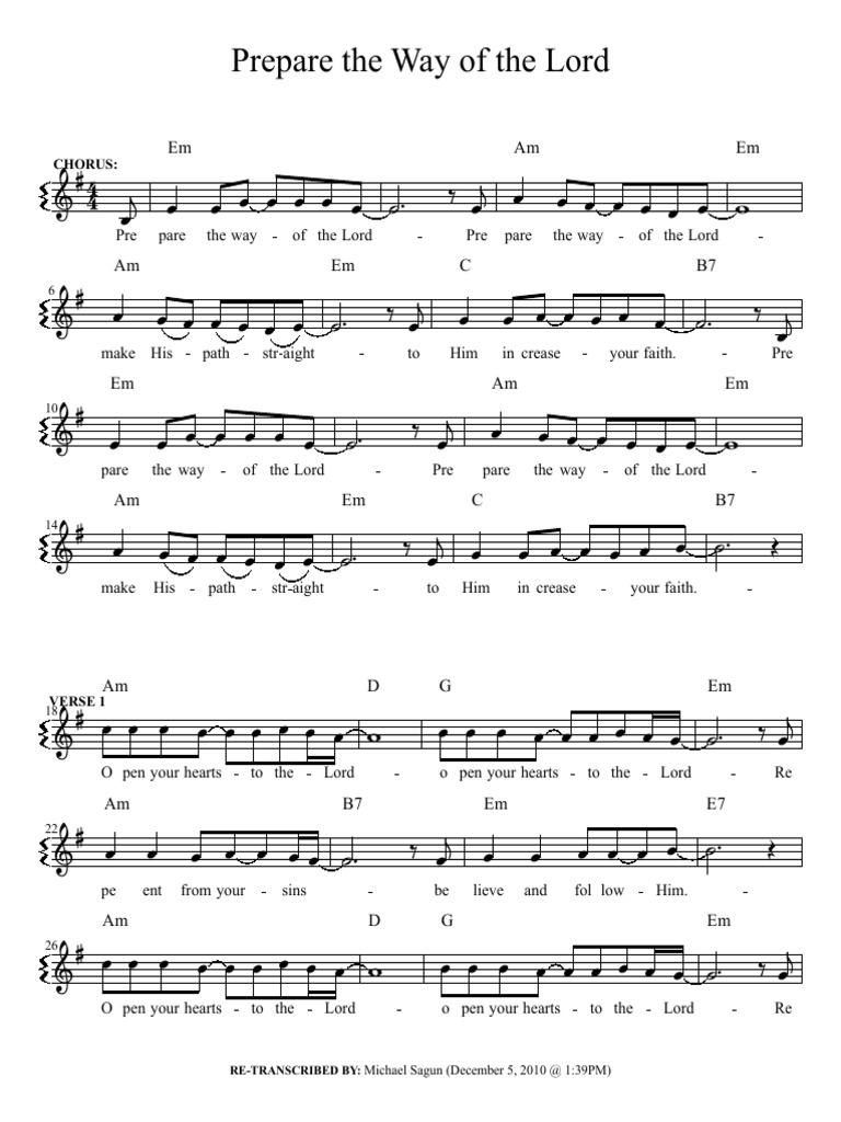 Prepare the Way of the Lord Lyrics | PDF | Christian Belief And ...